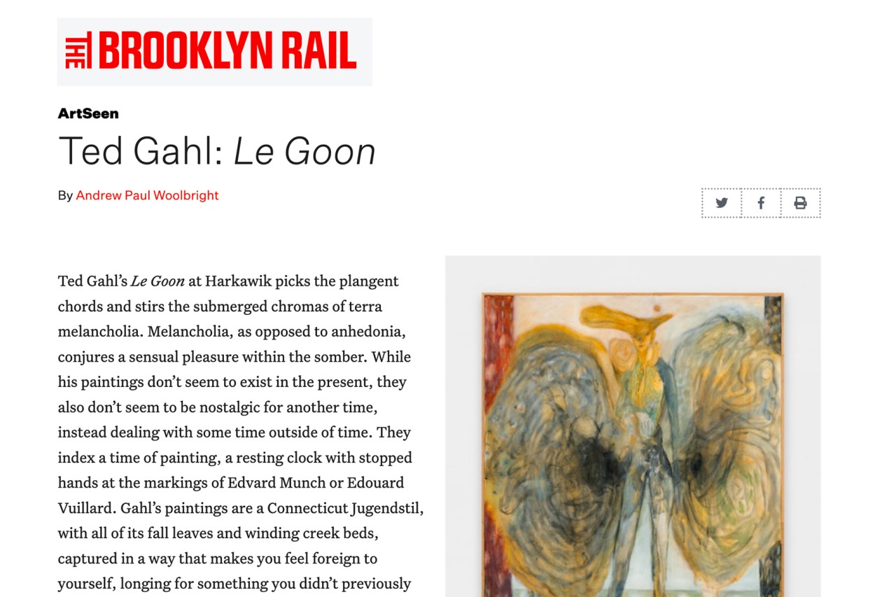 Ted Gahl 'Le Goon' Reviewed in The Brooklyn Rail ‧ Towards